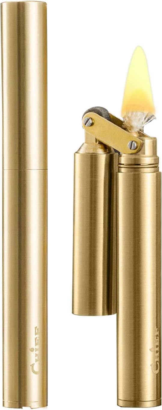 Amazon.com: DOUBFIVSY Vintage Windproof Refillable Kerosene Lighter ...