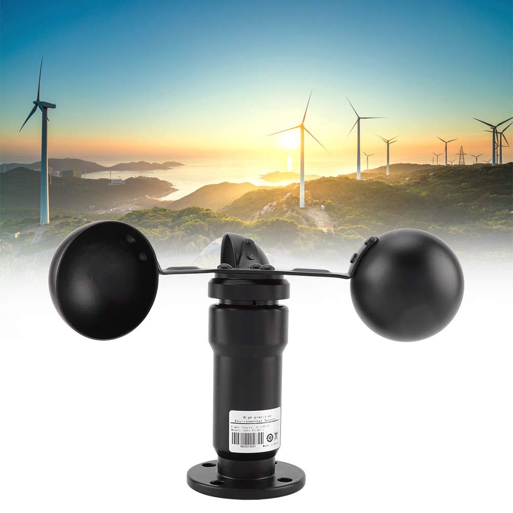 DEWIN Wind Speed Sensor, Pulse Signal Output Aluminium Alloy Wind Speed ...