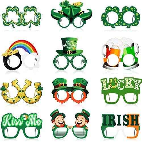 Amazon.com: 24 Pieces St. Patrick's Day Eyeglasses, Green Lucky Irish ...