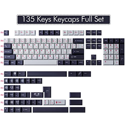 JakeTsai PBT Keycaps, 143 Keys Vamp Dye Sublimation Cherry Profile ...