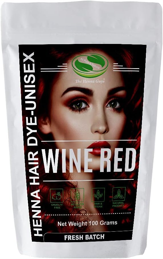 Amazon.com : Wine Red Henna Hair & Beard Dye/Color - 1 Pack - The Henna ...