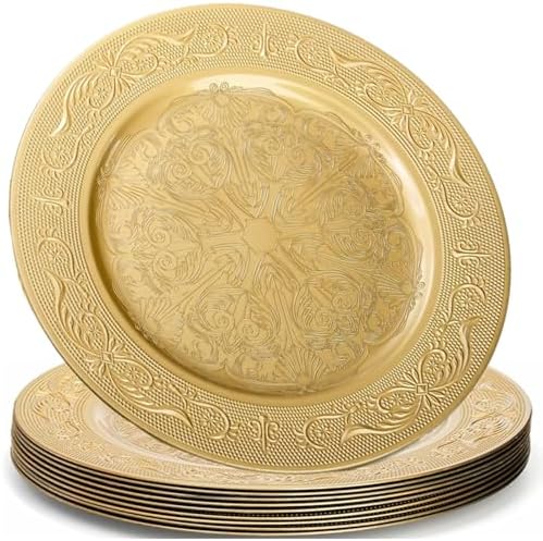Amazon.com | SOUJOY 12 Pack Gold Charger Plates, 13 Inch Plastic Dinner ...