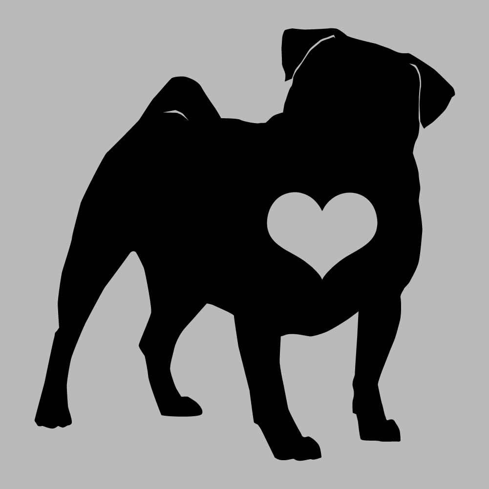 Amazon.com - MAF - Cute Pug Dog Vinyl Decal Black 5" - Sticker for ...