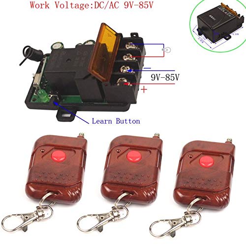 Calvas Universal 9V-85V 12V Remote Control Switch Relay Module 24V 36V ...