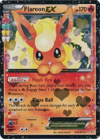 Amazon.com: Pokemon - Flareon-EX (RC6) - Generations - Holo : Toys & Games