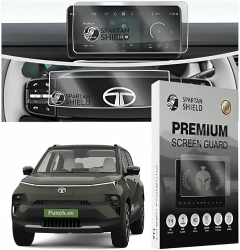 Spartan Shield {2 PACK) SCREEN PROTECTOR COMBO For TATA PUNCH EV | 10. ...