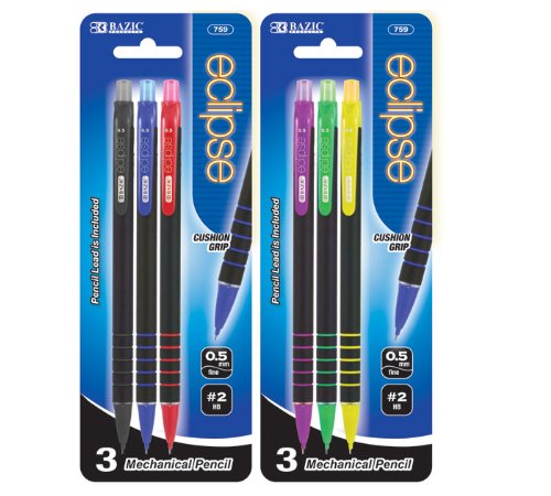 BAZIC Eclipse 0.5mm Mechanical Pencil w/ Metal Clip, 3 Per Pack : Amazon.in