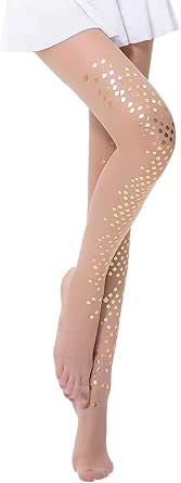 ICNGLKSND Women's Thin Sparkle Mermaid Fish Scale Print Pantyhose ...