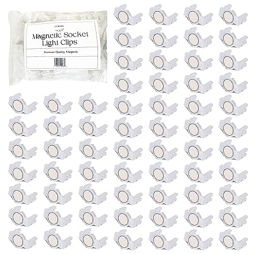 (50) Magnetic Socket Light Clips for Christmas Lights Compatible with ...