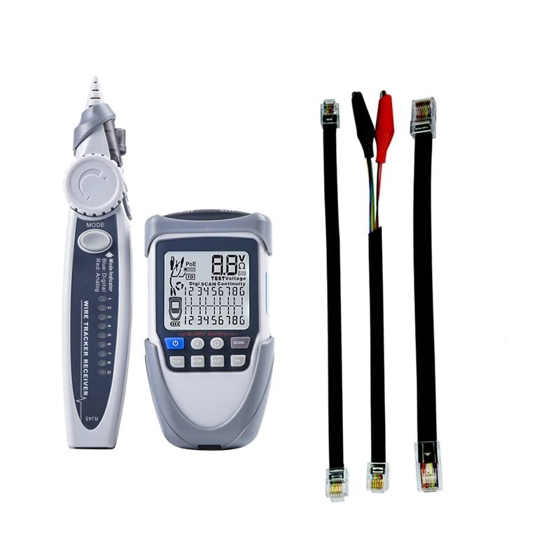 Network Cable Tester Poe Wire Tracker Lcd Ethernet Wire Tracer With Flashlight Probe Network