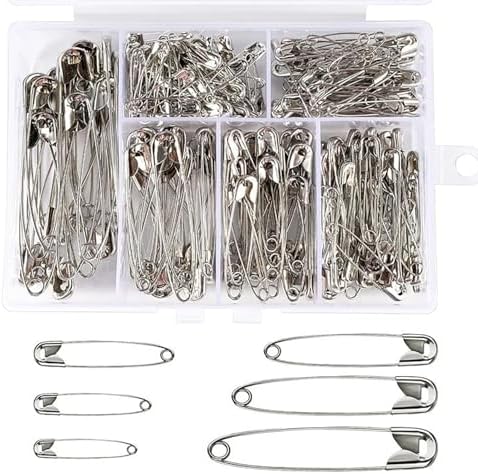 250x Safety Pins, Nickle Plated Rust Resistant Steel, Safety Pins for ...