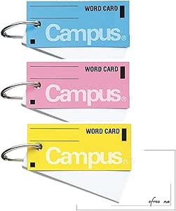 Amazon.co.jp: Kokuyo Campus Word Card Tan-101 3 Color Set, Word Book, 85 x 3, 255 Cards + Irina ...