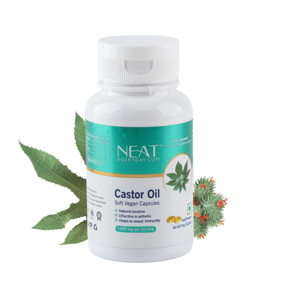 Buy NEAT EVERYDAY Castor Oil Soft Gel Capsule Blister 1000mg Per 2 ...