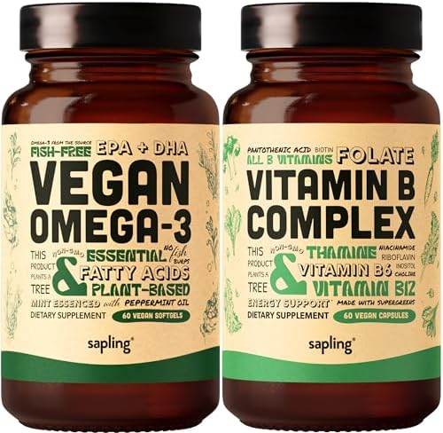 Amazon.com: Vegan Omega 3 & Vegan Vitamin B Complex Bundle - Plant ...
