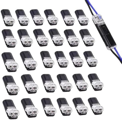 30 PCS 2Pin Wire Connectors Push Fit Wire Connectors Electrical Wire ...