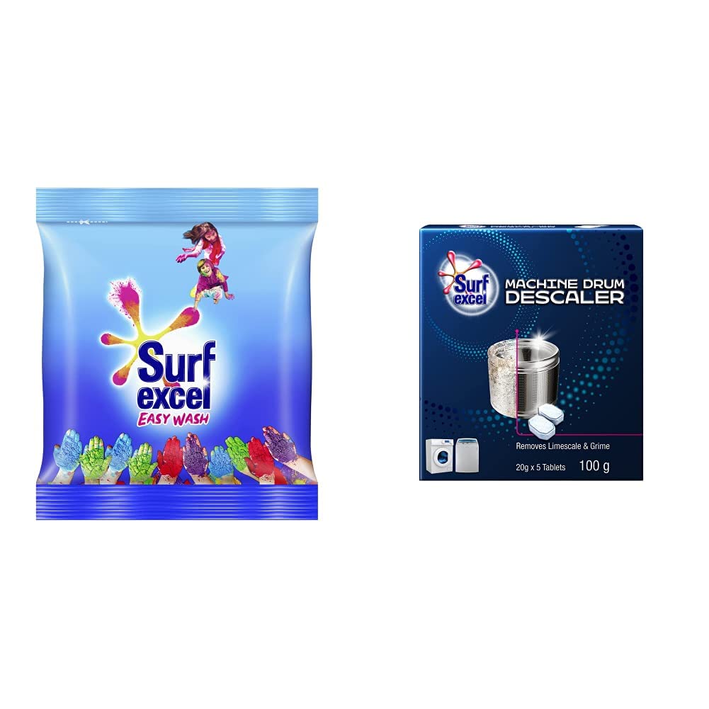 Surf Excel Easy Wash Detergent Powder, 3 kg & Washing Machine Descaler ...
