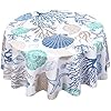 Amazon.com: ASPMIZ Seashell Beach Round Tablecloth 60 Inch, Waterproof ...