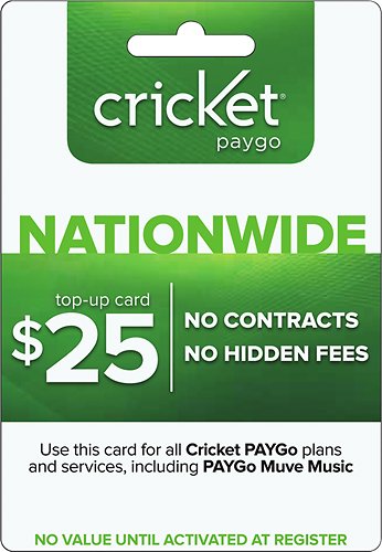 Amazon.com: Cricket PAYGo $25 Top-Up Phone Card