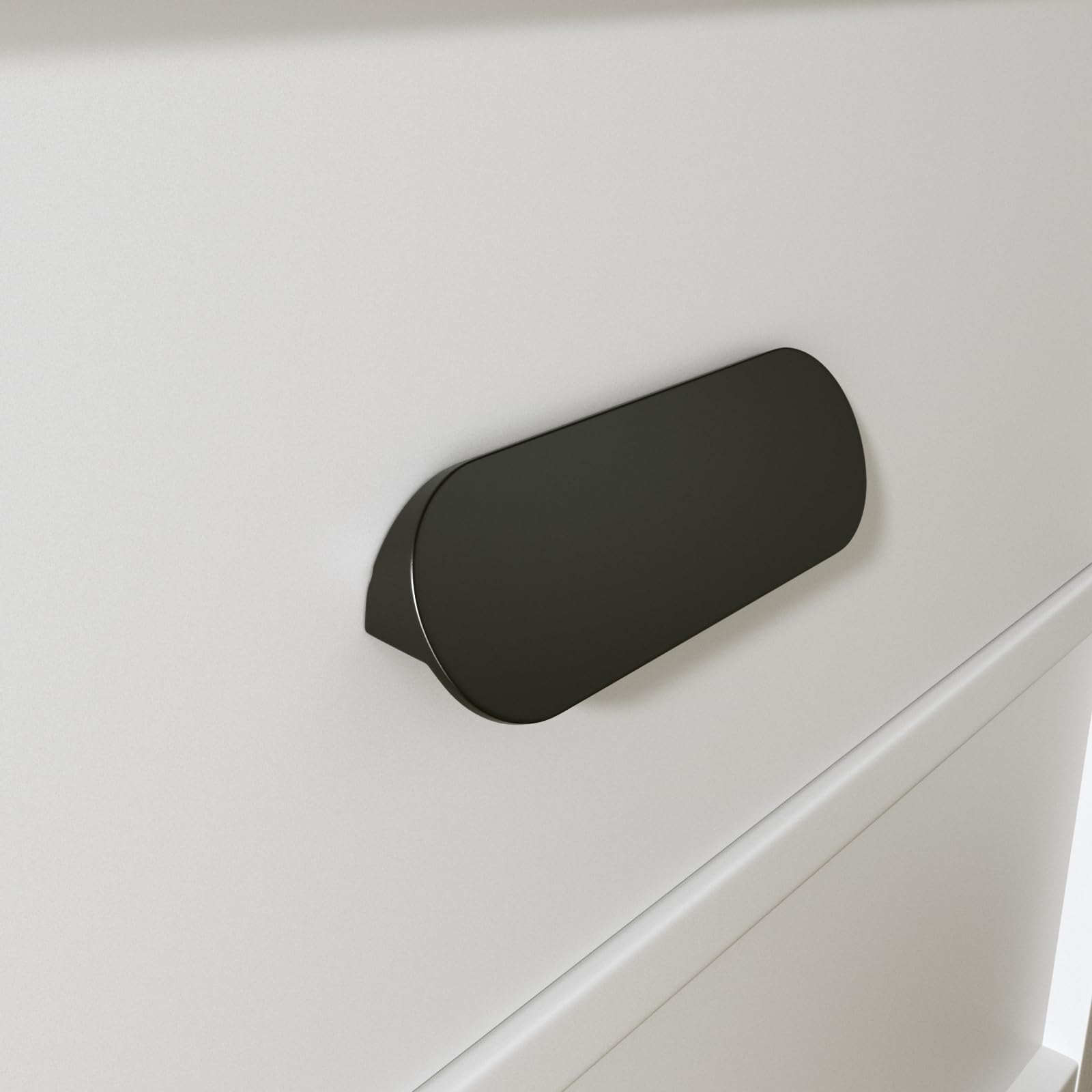 Peaha 10 Pack Matte Black Finger Pulls for Cabinets Edge Handles for ...