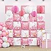 Amazon.com: Pearl Pink and White Double Sided Square Foil Balloons Wall ...