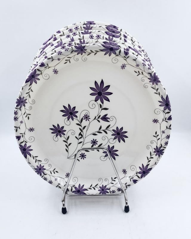 Buy 11inch Melamine Dinner & Lunch Plate Floral Design Round Heavy ...