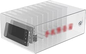 Cell Phone Locker Box, Clear Acrylic Box with Door Locks and Keys, Wall ...
