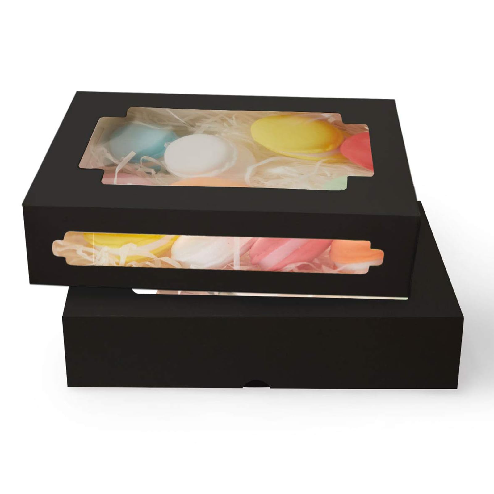 qiqee 36Packs Auto-pop Black Cookie Boxes for Gift Giving 8x5.3x2 inch ...