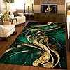 Amazon.com: HUAKAM Emerald Green Gold Marble Area Carpet, Retro ...