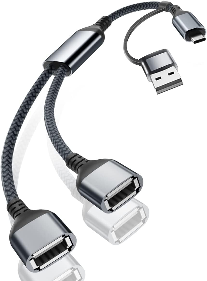 Basesailor USB Y Kabel 0.3M, USB C Stecker zu 2 USB Buchse OTG Splitter ...