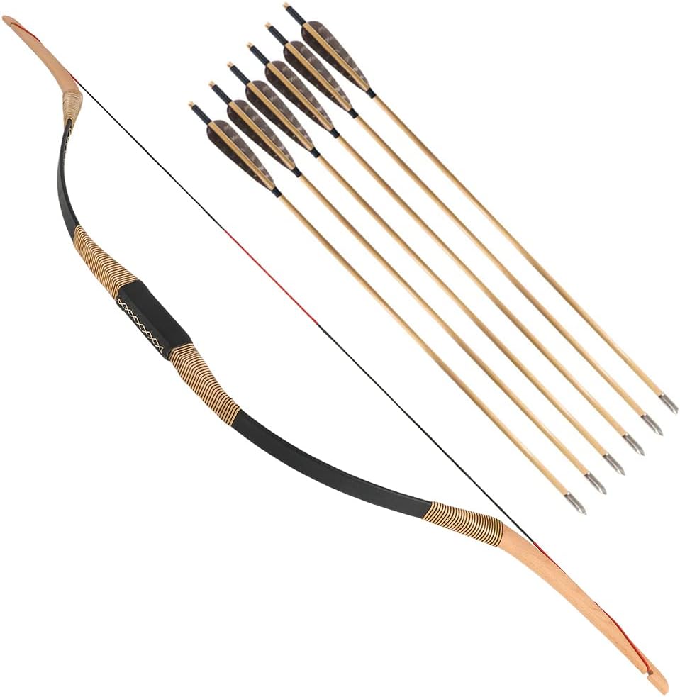 Amazon.com : 55 Inch Traditional Longbow 20-35 Lbs Takedown Recurve Bow ...