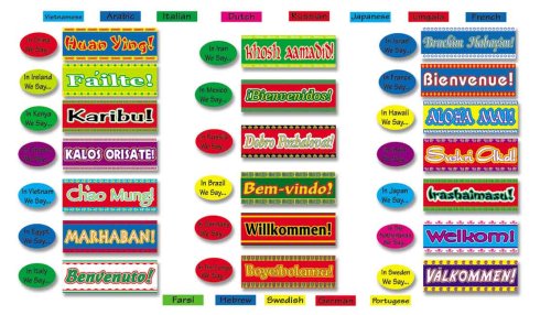 Buy Welcome in 20 Different Languages Bulletin Board Set (Teachers ...