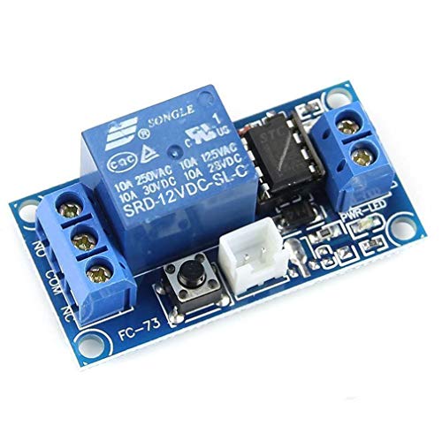 Snapklik.com : 2pcs 12V Single Bistable Self-Locking Relay Module Push ...