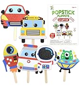 Amazon.com: VKPI Make 6 Popstick Puppets Craft Kits for Kids, Foam ...