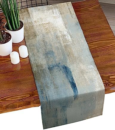 Amazon.com: Abstract Painting Table Runner 36 Inches Short,Cotton Linen ...