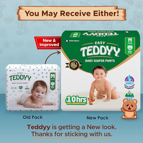TEDDYY Baby Easy Pant Diapers Medium 74 Count (Pack of 1) - Price History