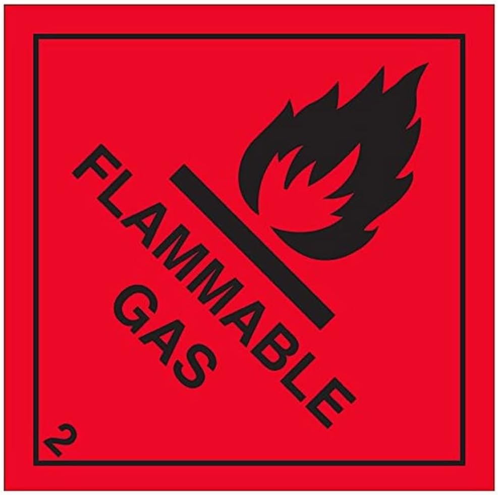 Flammable Sticker (100 x 100 mm) Self Adhesive Waterproof Gas Sticker ...