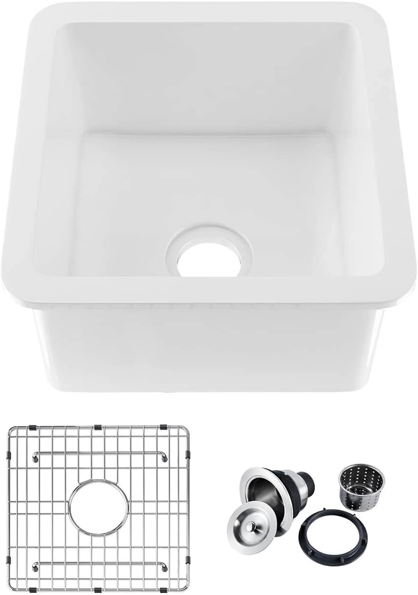 Mustee 20 Bar Sink, 15-Inch x 15-Inch, White - Amazon.com