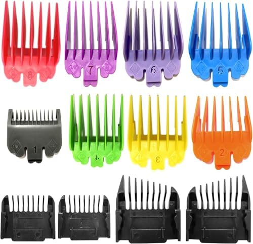 Amazon.com: SUNJCO 12Pcs Colorful Professional Hair Clipper Combs ...