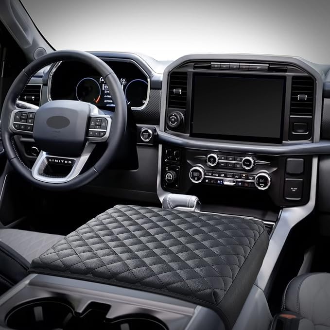 F150 Accessories Leather Console Cover For 2021-2025 Ford F150 ...