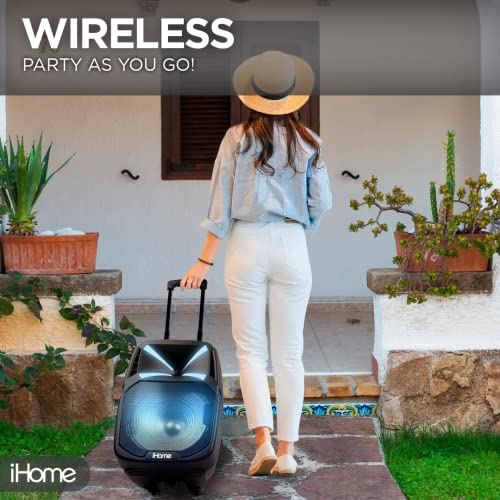 iHome iHPA-1500-LT Bluetooth Wireless Portable Rechargeable Home Party ...