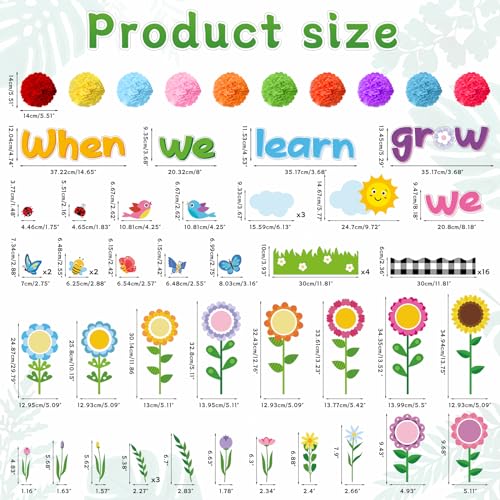 Snapklik.com : Spring Flowers Bulletin Board Set Decorations For ...