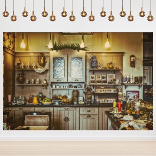 Amazon.com : BELECO 7x5ft Fabric Old Kitchen Backdrop for Photography ...