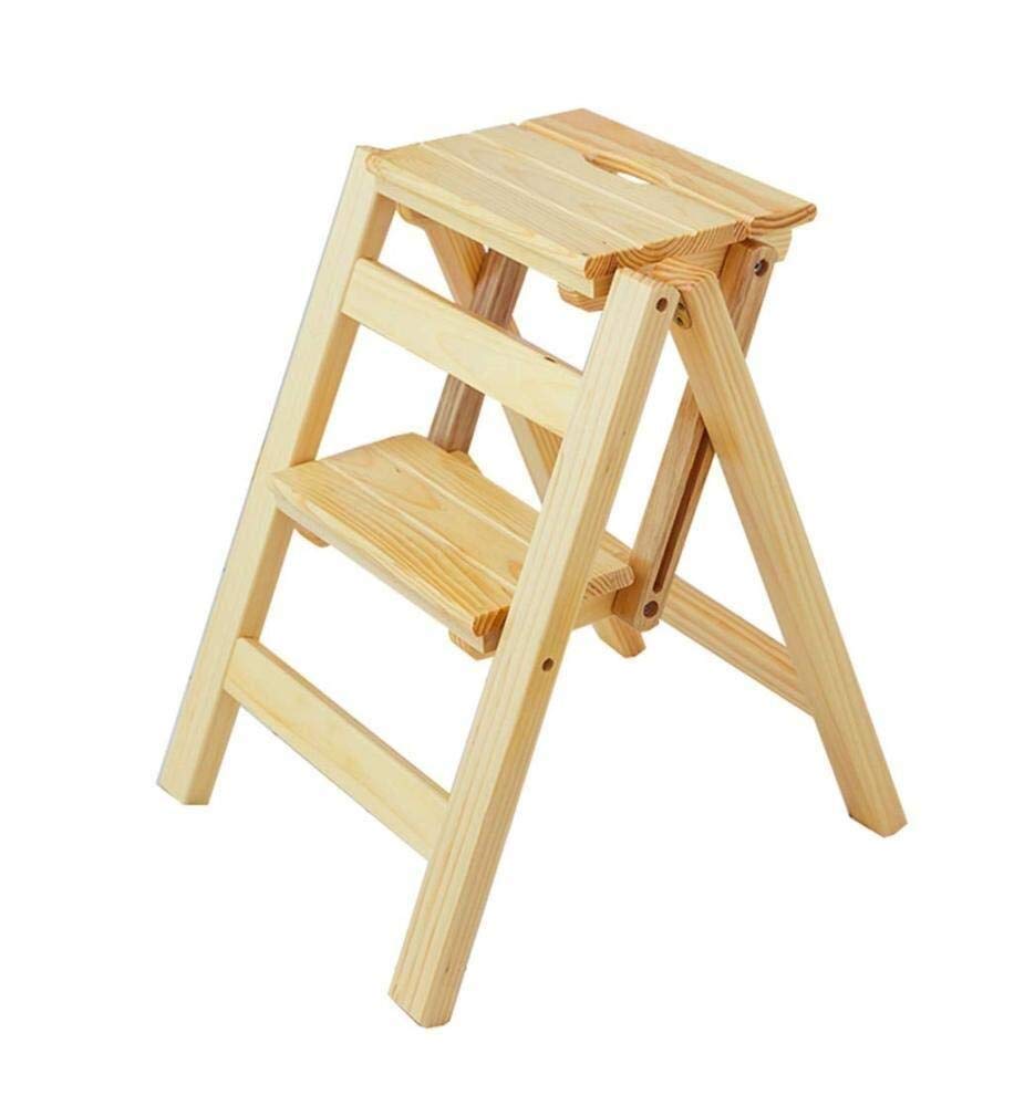 TD Step Ladder Wood Folding Portable Ladder Stool Home Climbing Wooden ...
