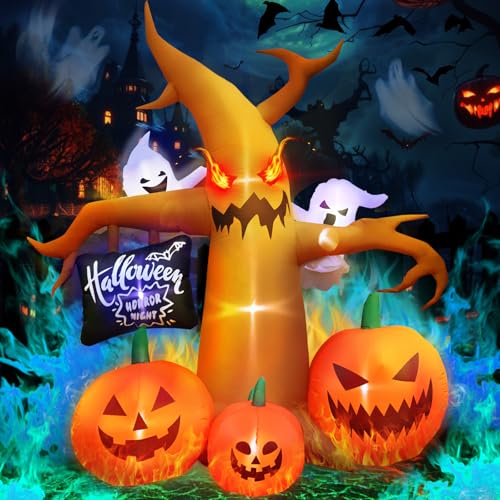 XOOWOO Halloween Inflatables Large Outdoor Decorations: 8FT Spooky ...