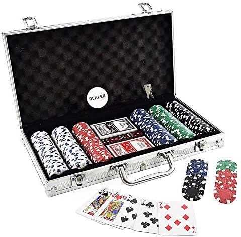 Gambit Goods Deluxe 300-Piece Poker Chip Set with Aluminum Case, Cards ...