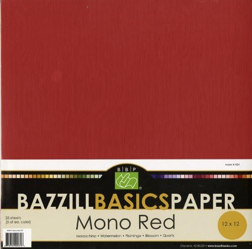 Amazon.com: Bazzill Basics 12 by 12-Inch 25-Sheet Cardstock, Red Assortment