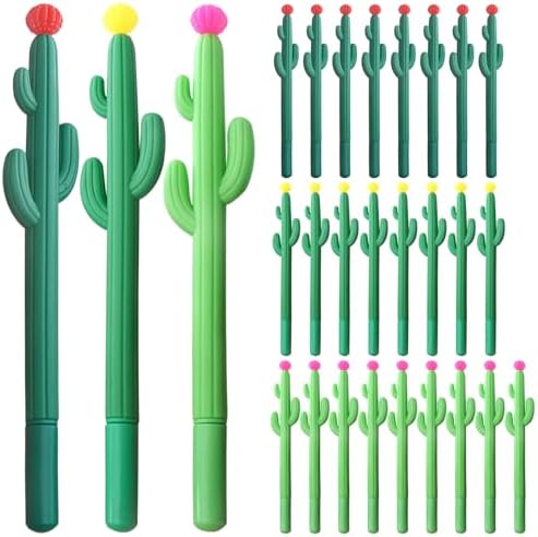 Amazon.com: Rionaty 25pcs 0.5mm Cactus Pens Black Gel Ink Cactus Shape ...