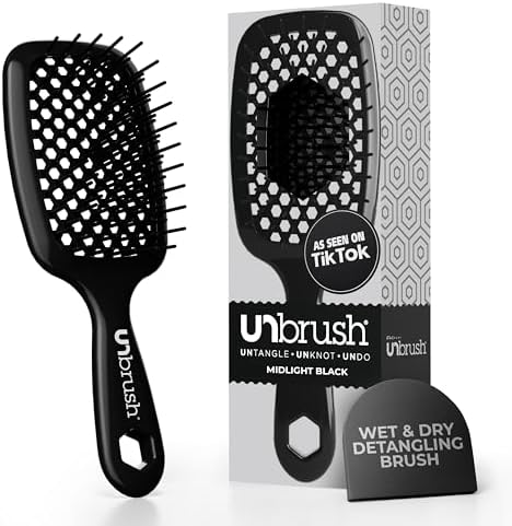FHI HEAT Unbrush Wet & Dry Vented Detangling Hair Brush, Black : Amazon ...