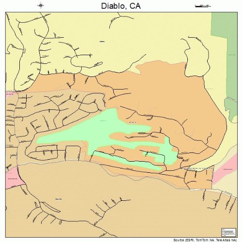 Amazon.com : Large Street & Road Map of Diablo, California CA - Printed ...