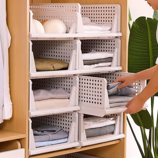 Quick Nest Set of 4 Foldable & Stackable Clothes Organizers - Wardrobe ...